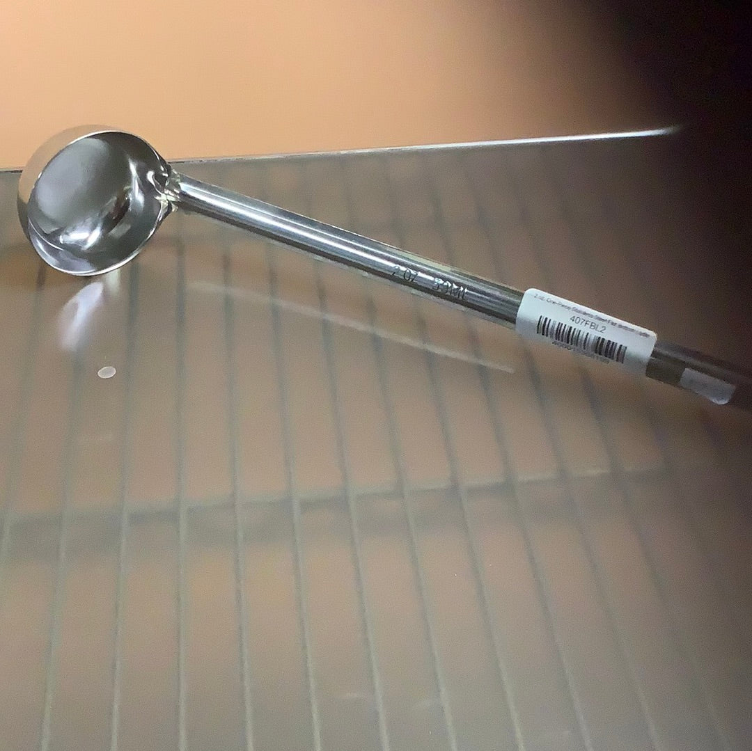 2 oz. One-Piece Stainless Steel Flat Bottom Ladle — Pristine Supply