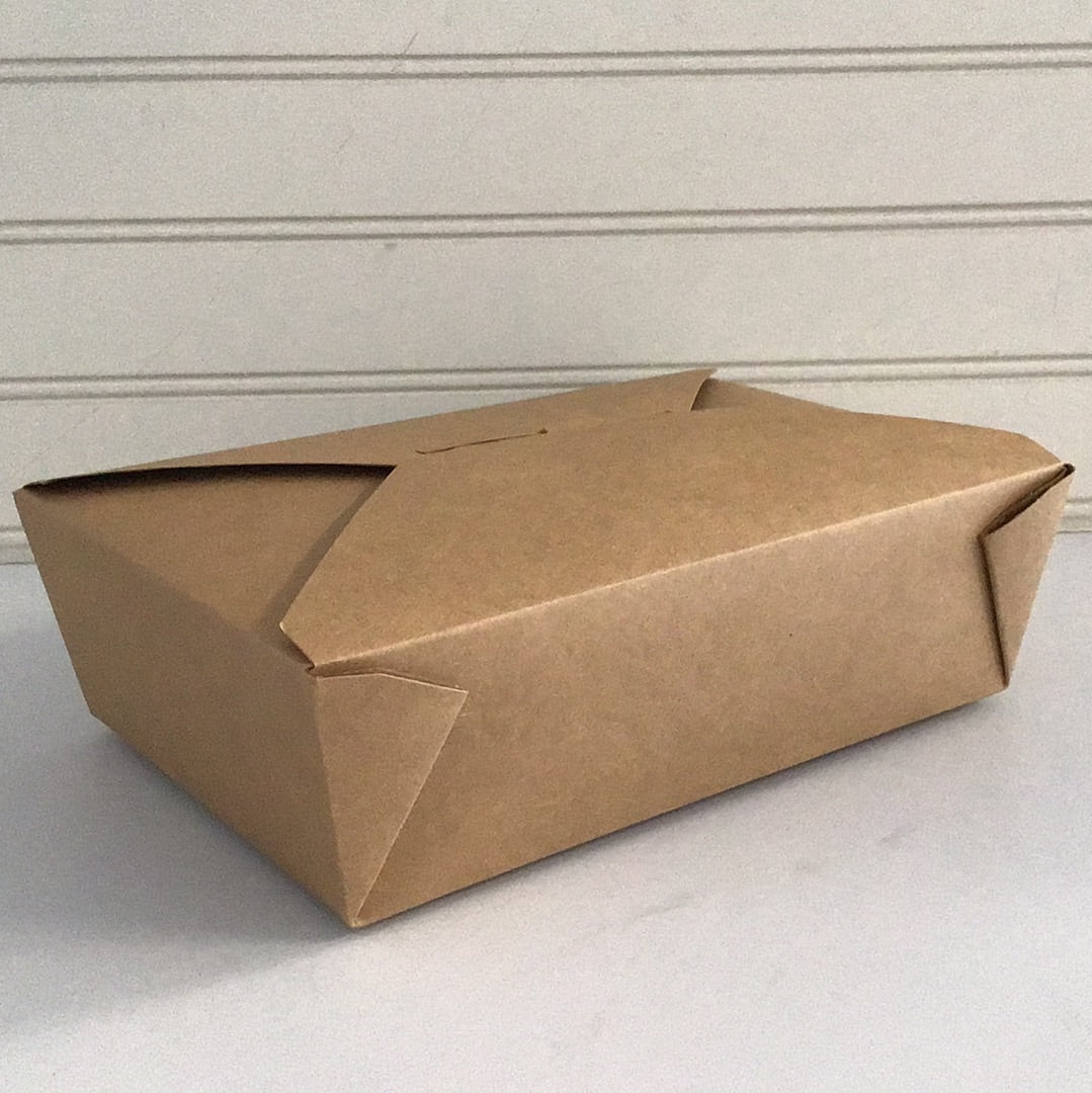 Choice Kraft Microwavable Folded Paper #3 Take-Out Container 7 3/4" x ...