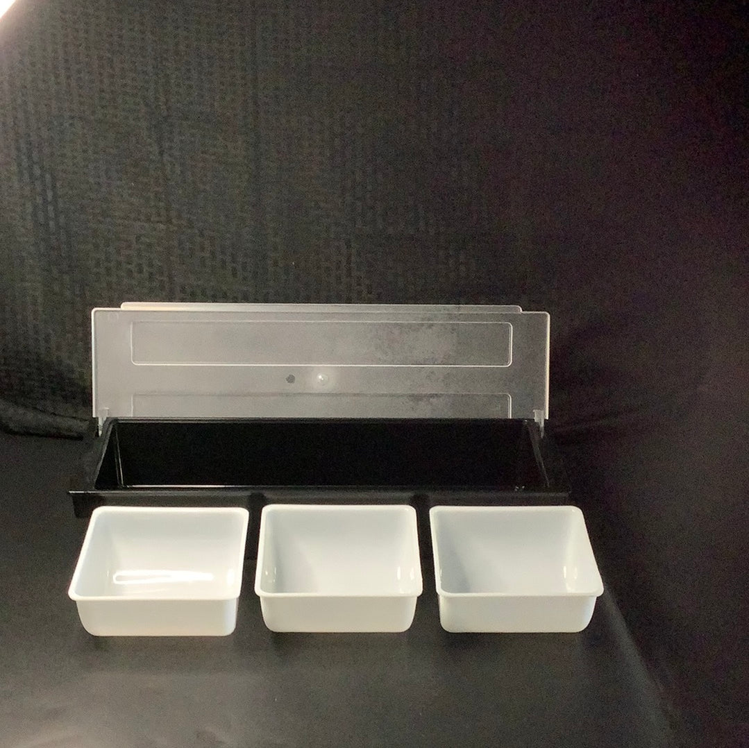 3-Compartment Condiment Bar - 19.5" x 6.25" x 3.5" — Pristine Supply